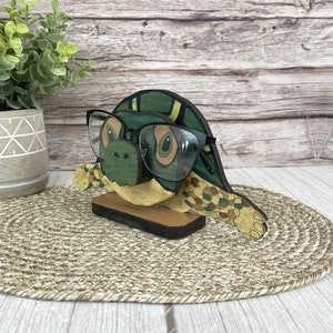 Turtle Eyeglass Holder Hand Painted, Cute Animal Glasses Stand, Perfect ...