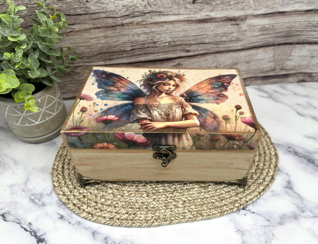 Boho Fairy Jewelry Box, Vintage Style Trinket Box, Boho Home Decor ...