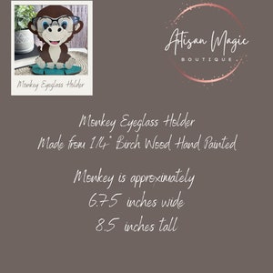 Monkey Eyeglass Holder Hand Painted, Jungle Theme Glasses Stand and ...