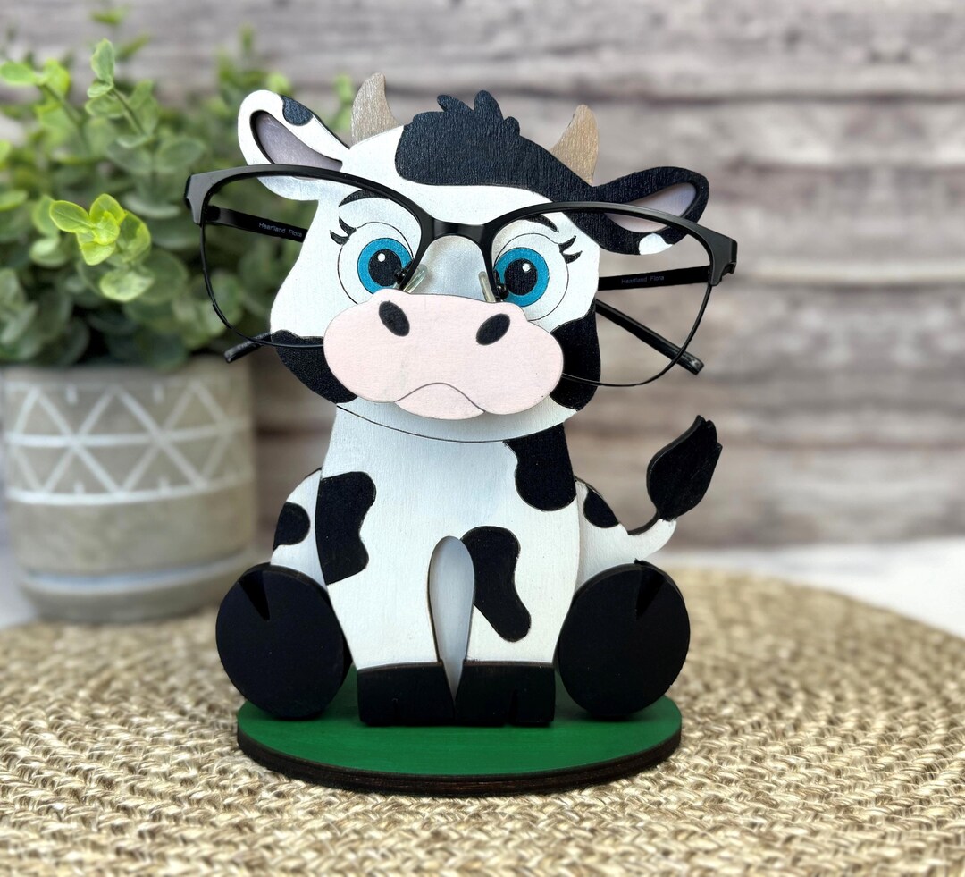 Cow Eyeglass Holder, Gift for Farm Animal Lovers, Eyewear Desk ...