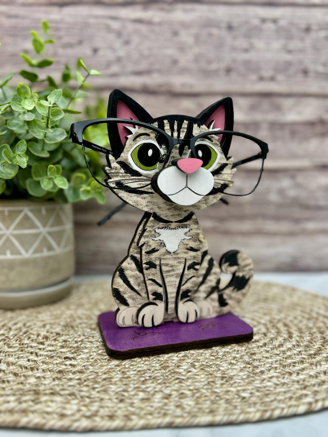 Tabby Cat Eyeglass Holder, Kitty Glasses Stand, Perfect Gift for Cat ...