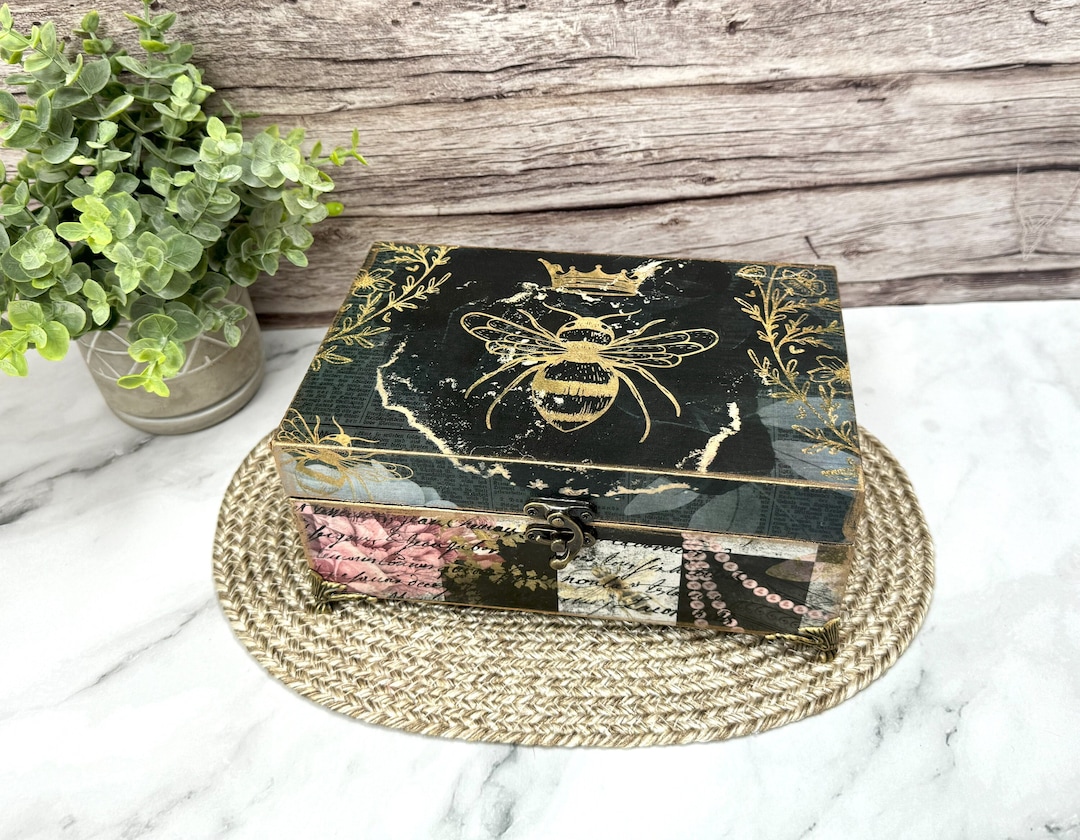 Bumble Bee Jewelry Box, Bumble Bee Trinket Box, Whimsy Trinket Box ...