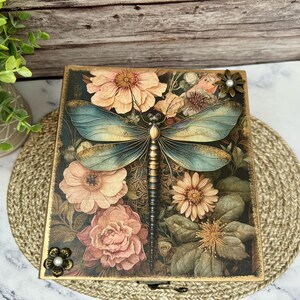 Dragonfly Jewelry or Trinket Box, Lightweight Decoupage Storage Box ...