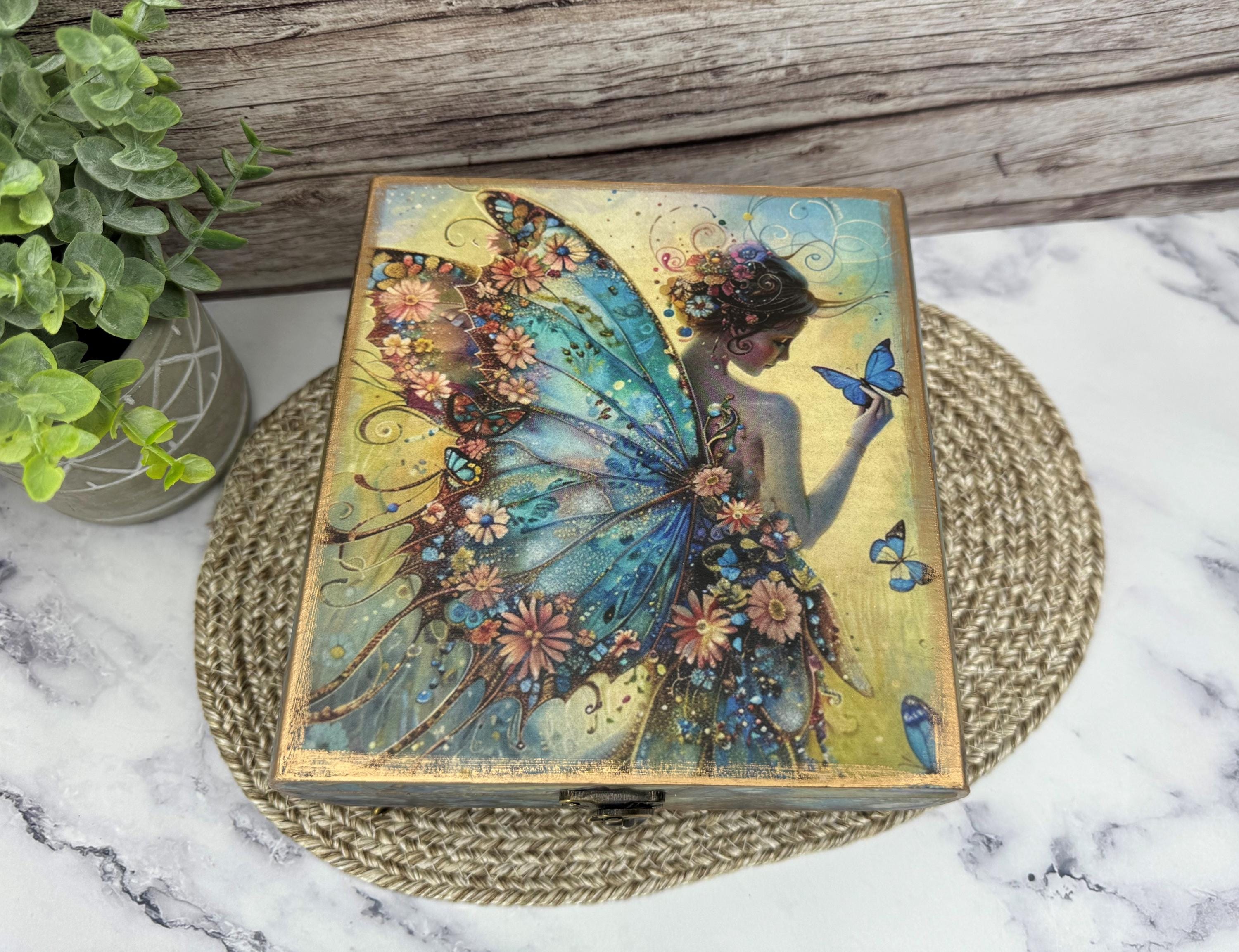 Enchanting Fairy and Butterfly Jewelry Box, Magical Keepsake Trinket ...