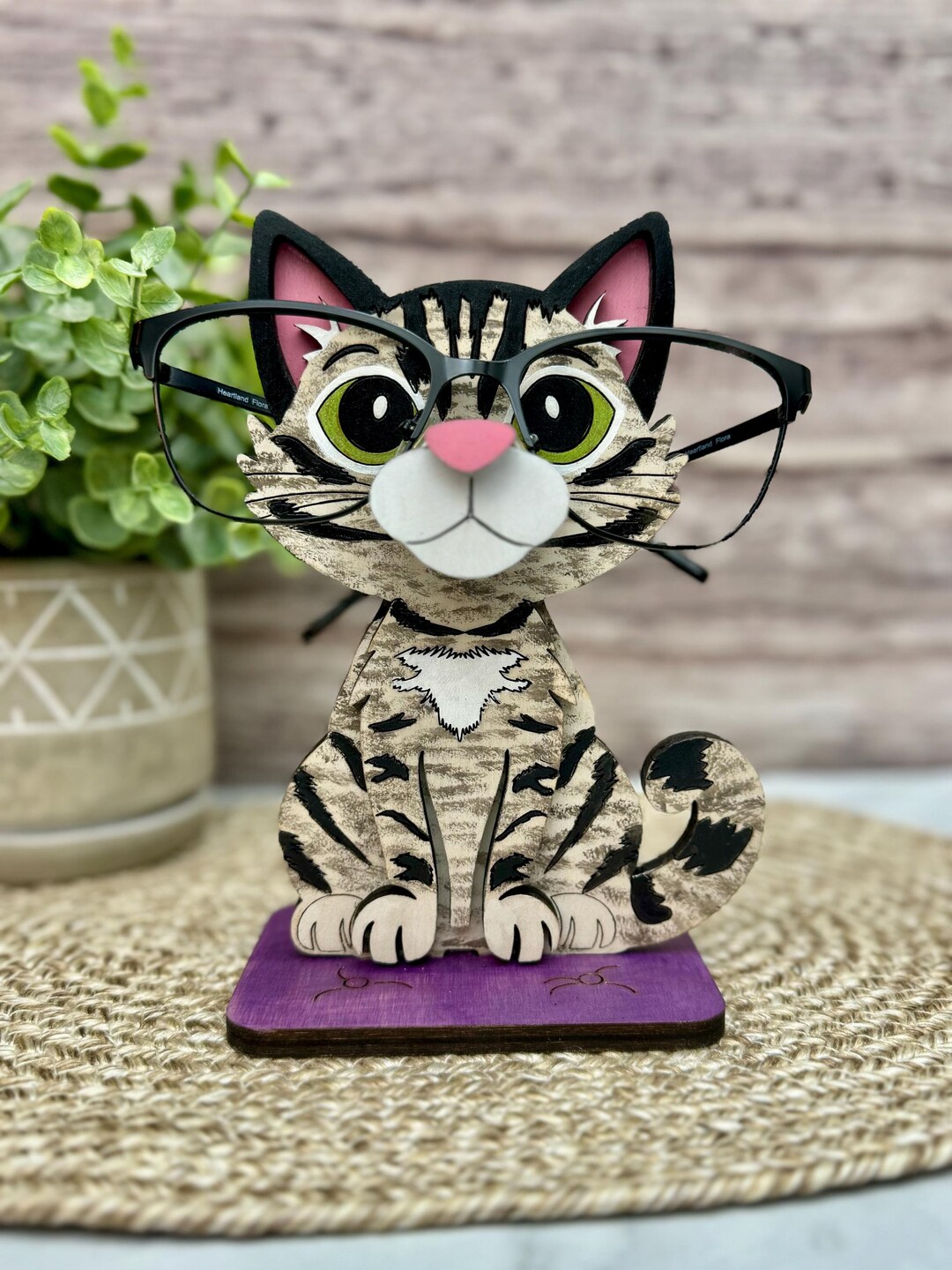 Tabby Cat Eyeglass Holder, Kitty Glasses Stand, Perfect Gift for Cat ...
