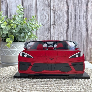 Red Corvette Stingray Eyeglass Holder Hand Painted, Sports Car Glasses ...