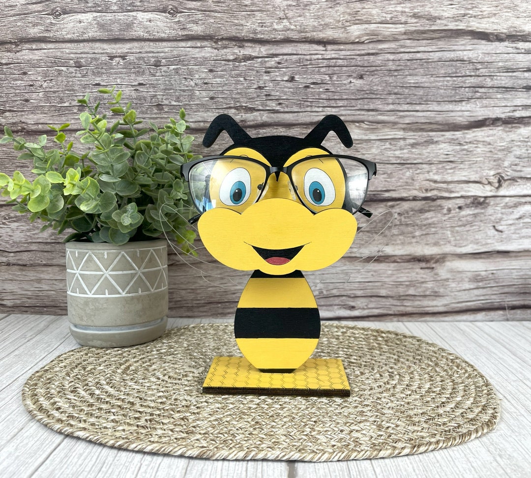 Bumble Bee Eyeglass Holder Hand Painted, Animal Glasses Stand, Honey ...
