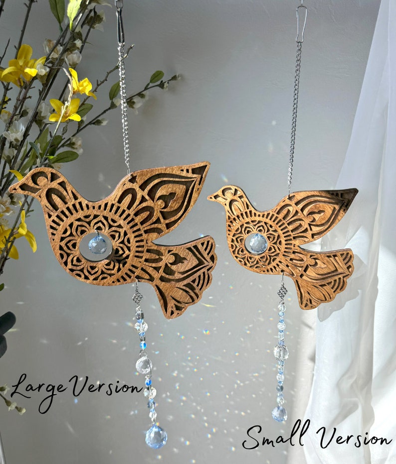 Dove Suncatcher, Crystal Hanging Window Charm for Home or Office ...