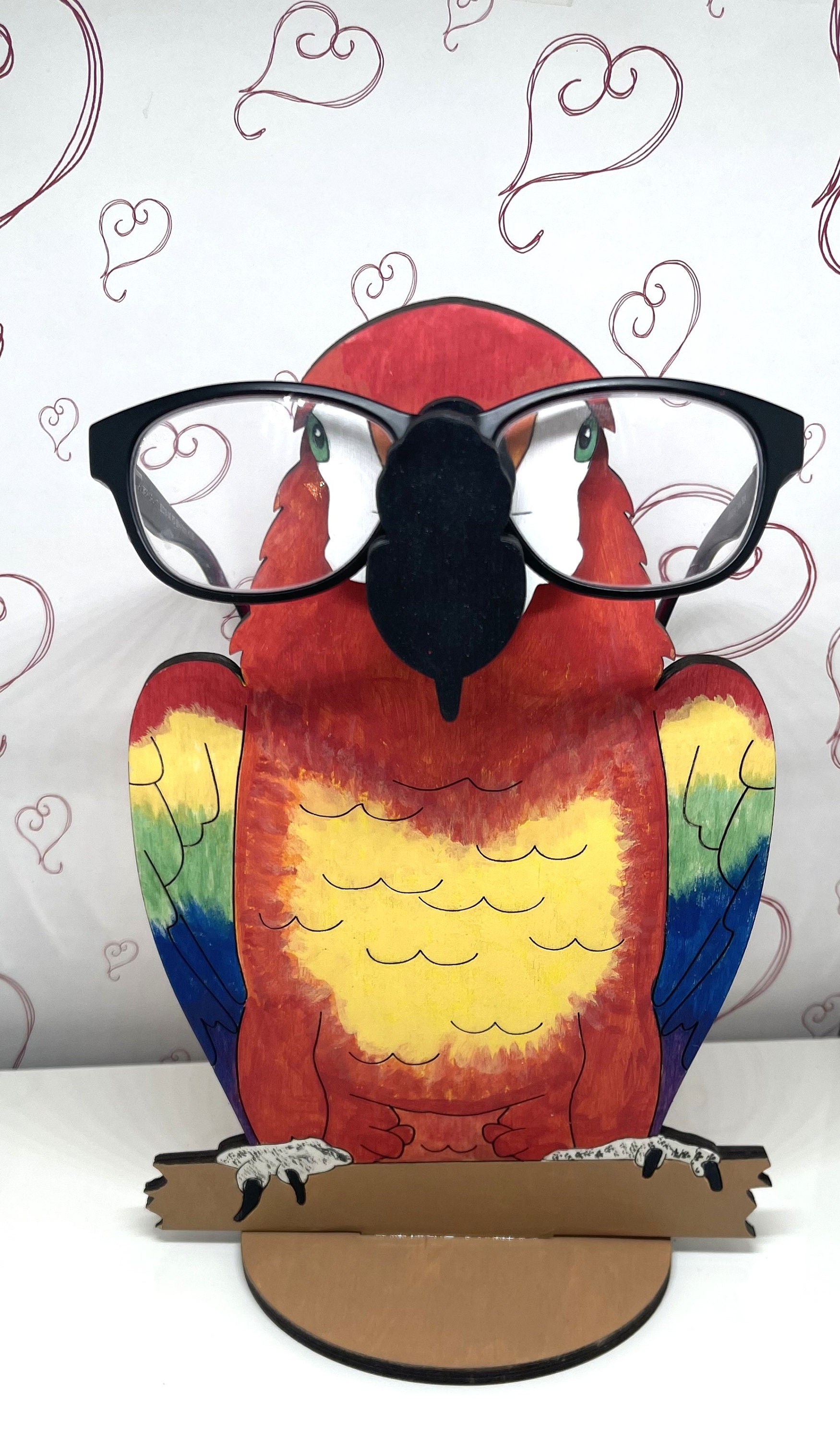 Hand Painted Parrot Eyeglass Holder Bird Eyeglass Stand - Etsy