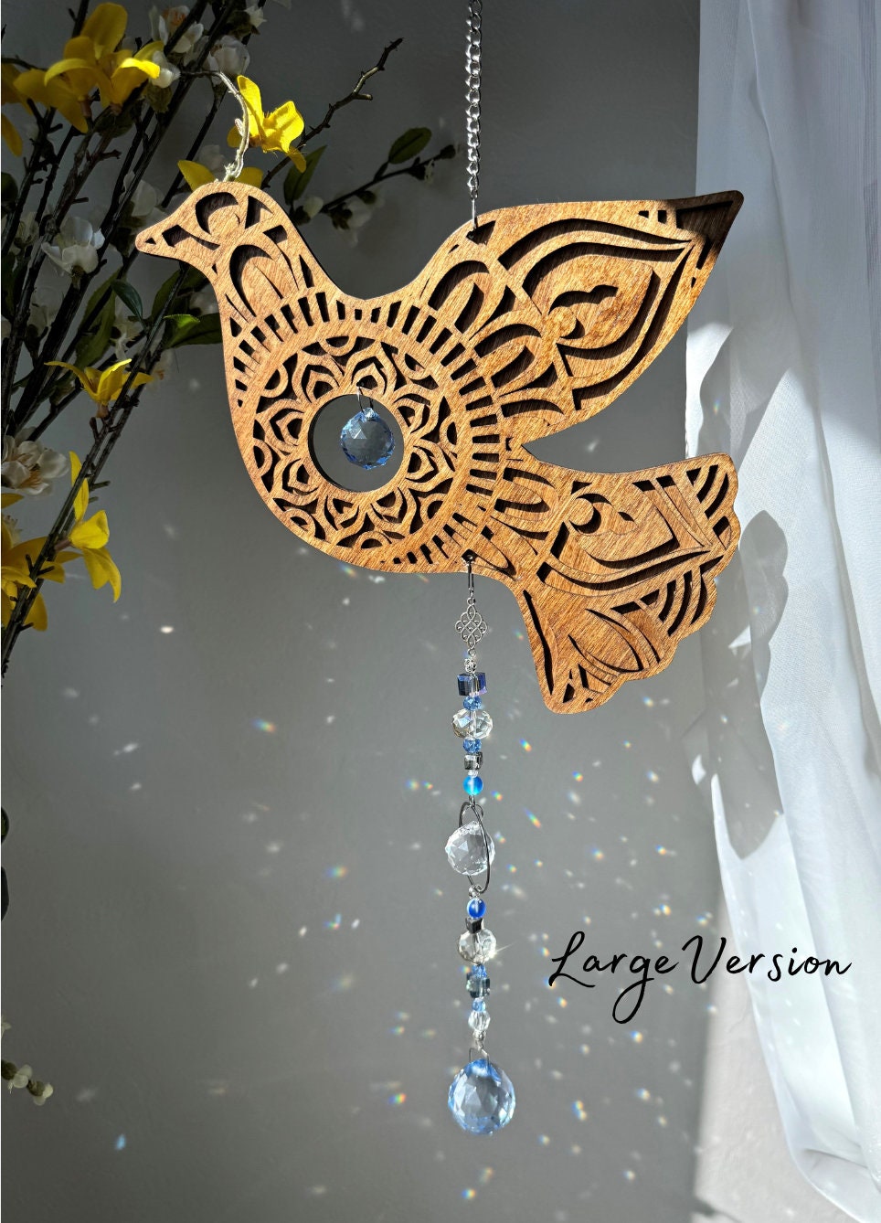 Dove Suncatcher, Crystal Hanging Window Charm for Home or Office ...