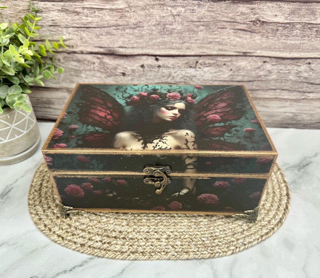 Gothic Fairy Jewelry Box, Enchanted Dark Forest Trinket Container ...