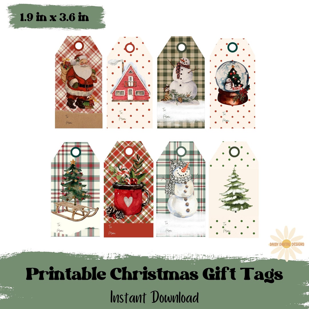 Printable Christmas Gift Tags | Classic Christmas | Digital Printables ...