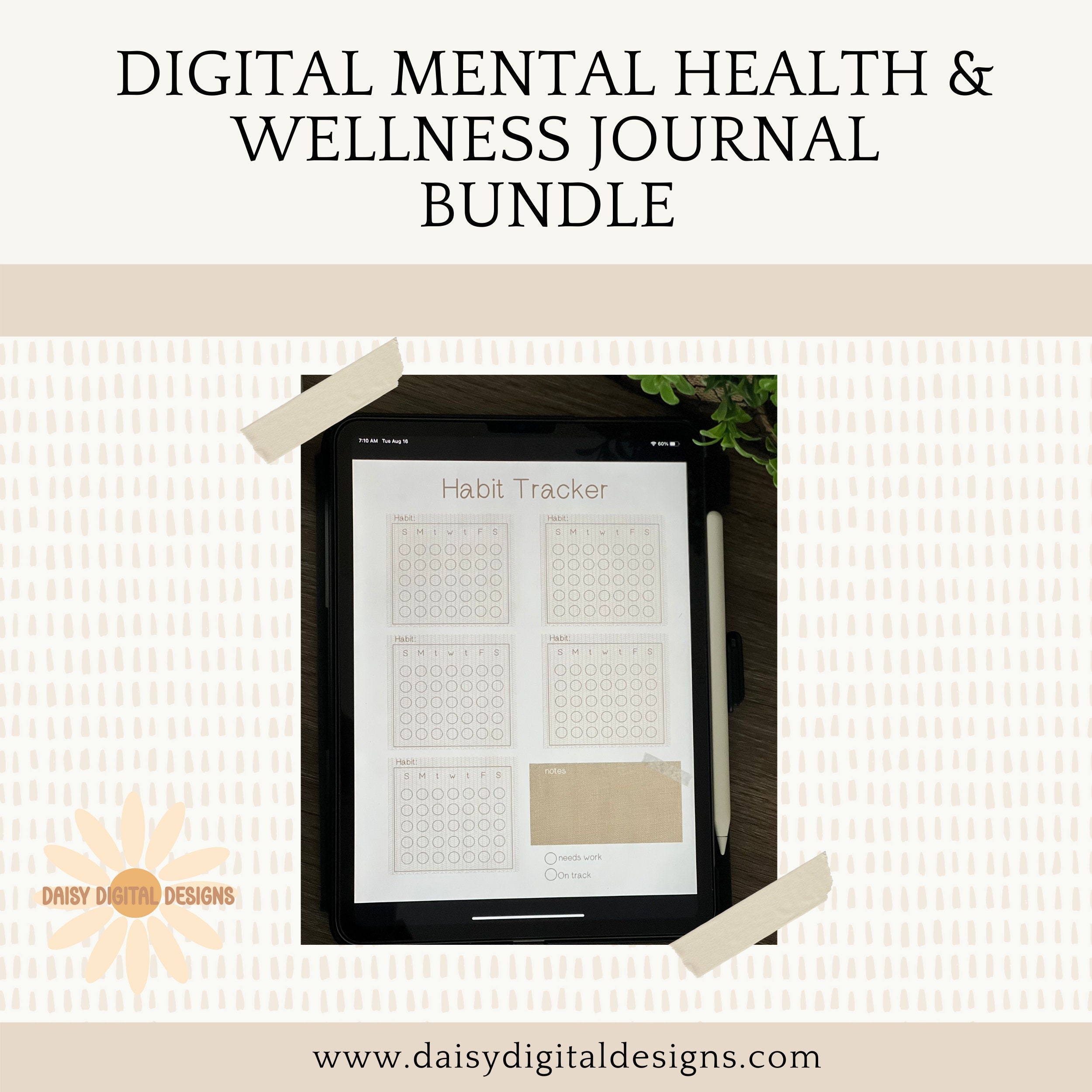 Digital Mental Health Tracker Bundle Goodnotes Bundle Digital Monthly ...