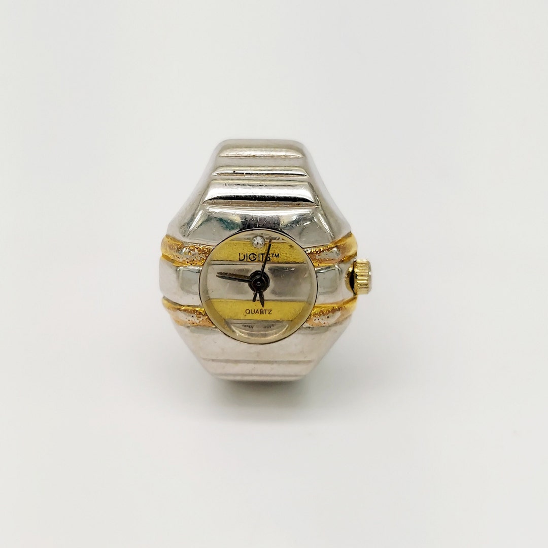 Vintage Digits Ring Watch Gold/silver Tone Works - Etsy