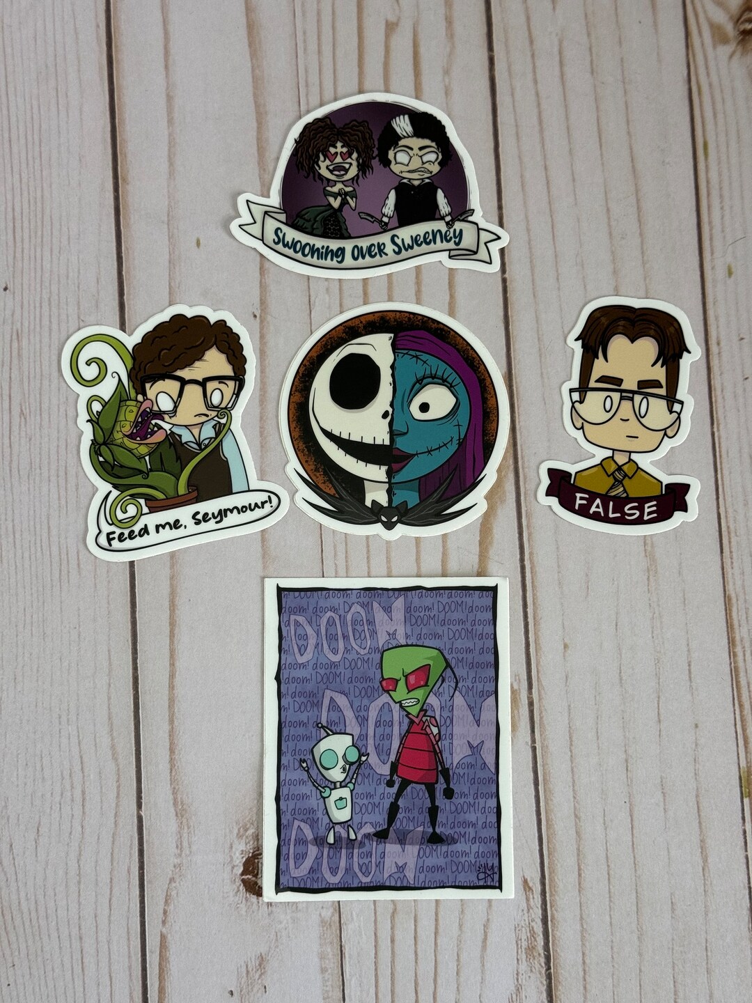 Fan Art Sticker Pack Invader Zim the Office Sweeney Todd Little Shop of ...