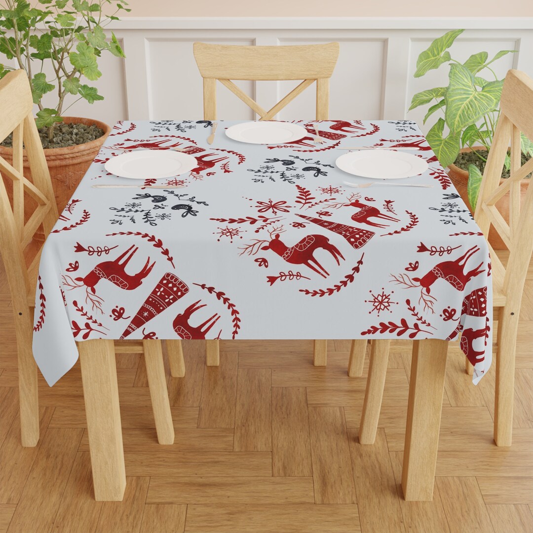 Swedish Folk Art Nordic Tablecloth Scandinavian Decor Danish Tablecloth ...