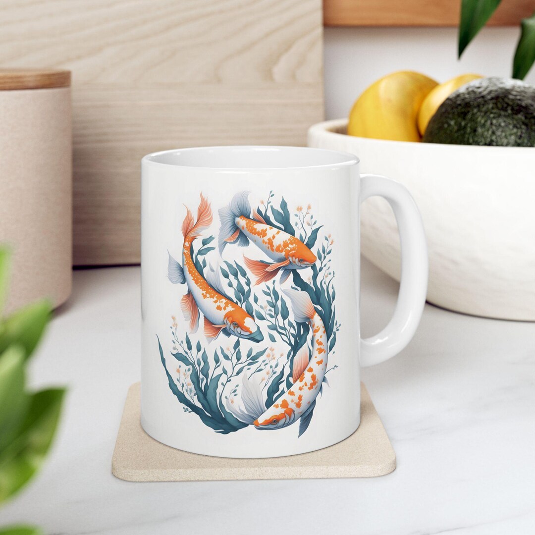 Koi Fish Mug Tea Lover Gift Vintage Coffee Mug Housewarming Gift Gift ...