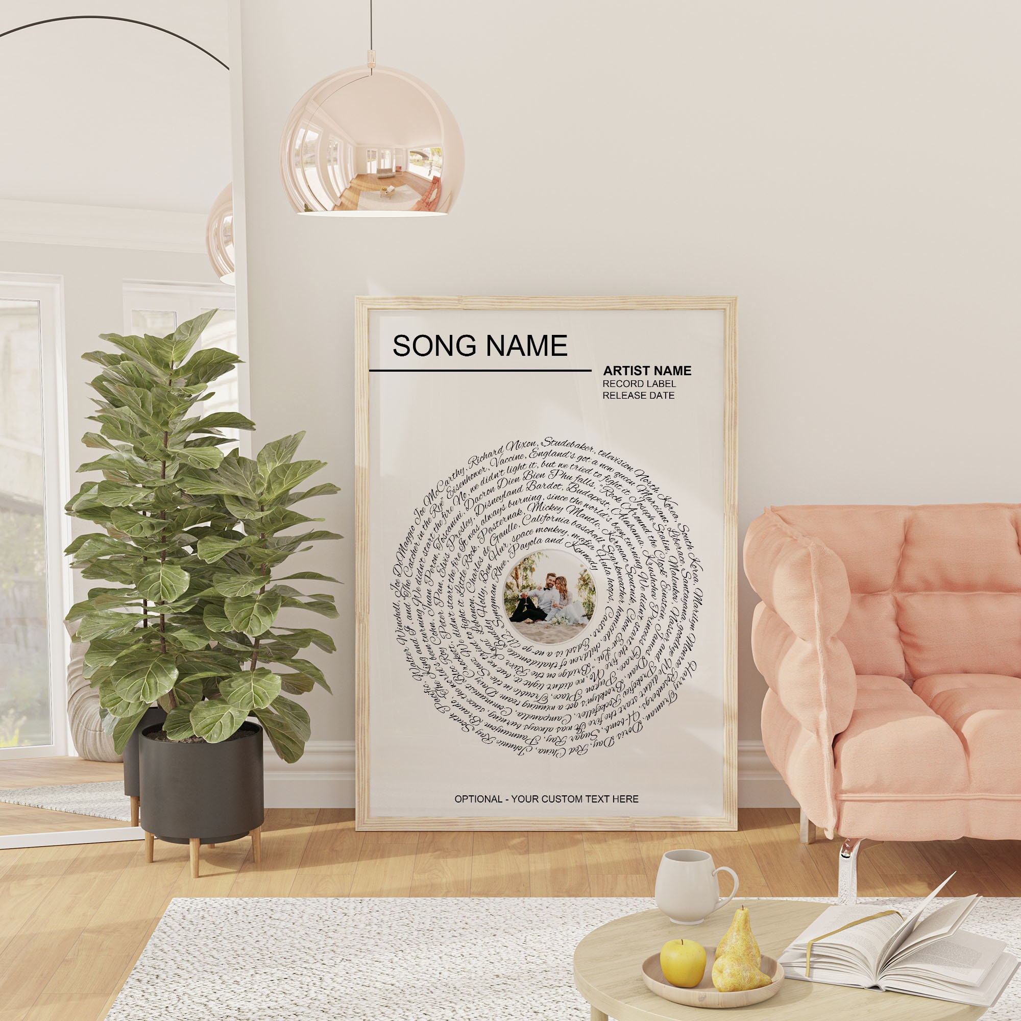 Personalised Wedding Gift, Vinyl Lyrics Print. Custom Music Poster ...