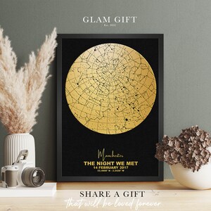 Night We Met, Star Map Constellation Picture Frame, Foil Printed With ...