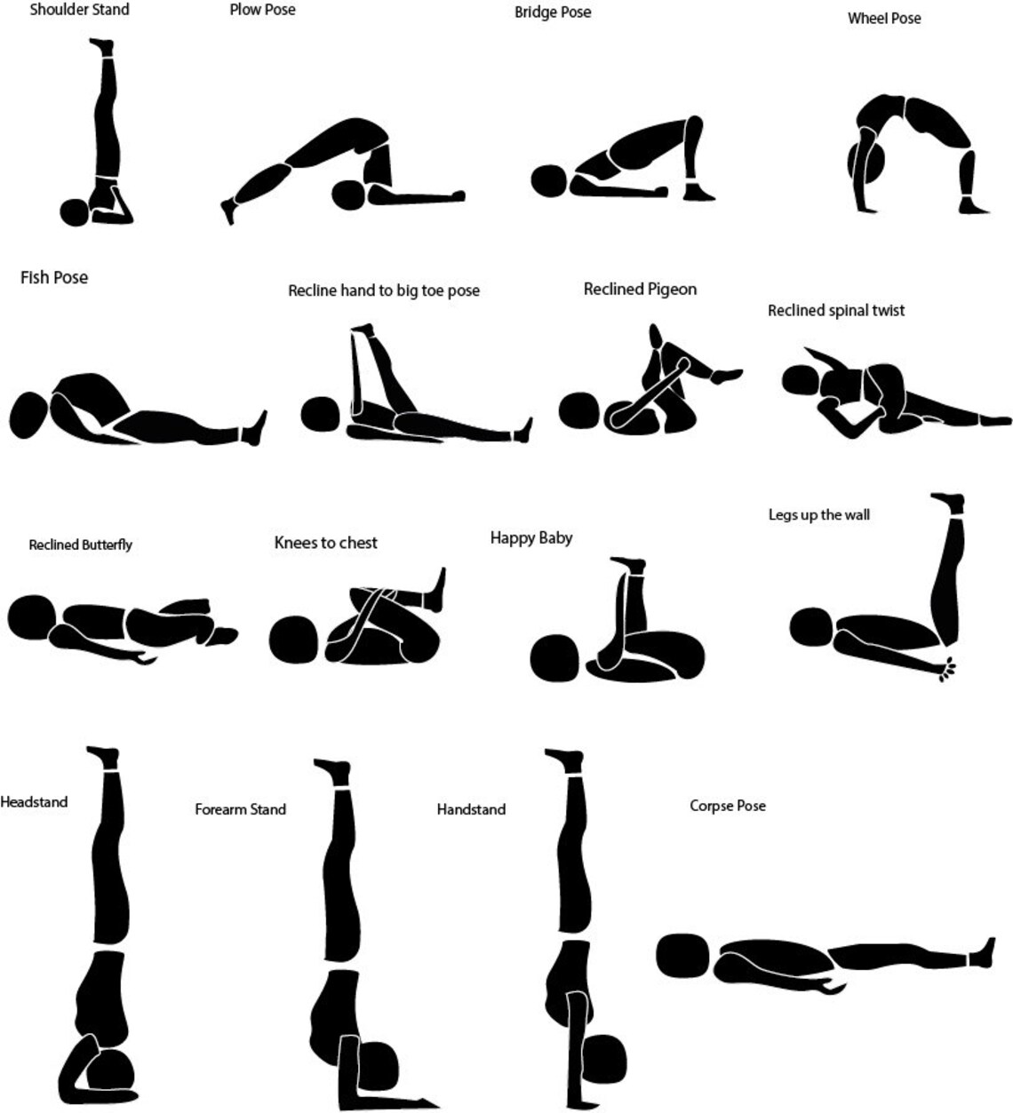 80 Poses Illustrated/ Digital Design Ready to Print/ Yoga Poses PNG ...