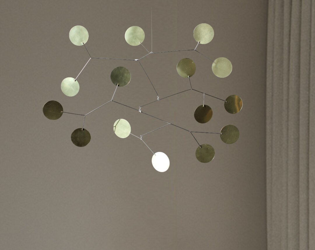 Kinetic Brass Mobile 1.1 Hanging Mobile Abstract Art. Round - Etsy