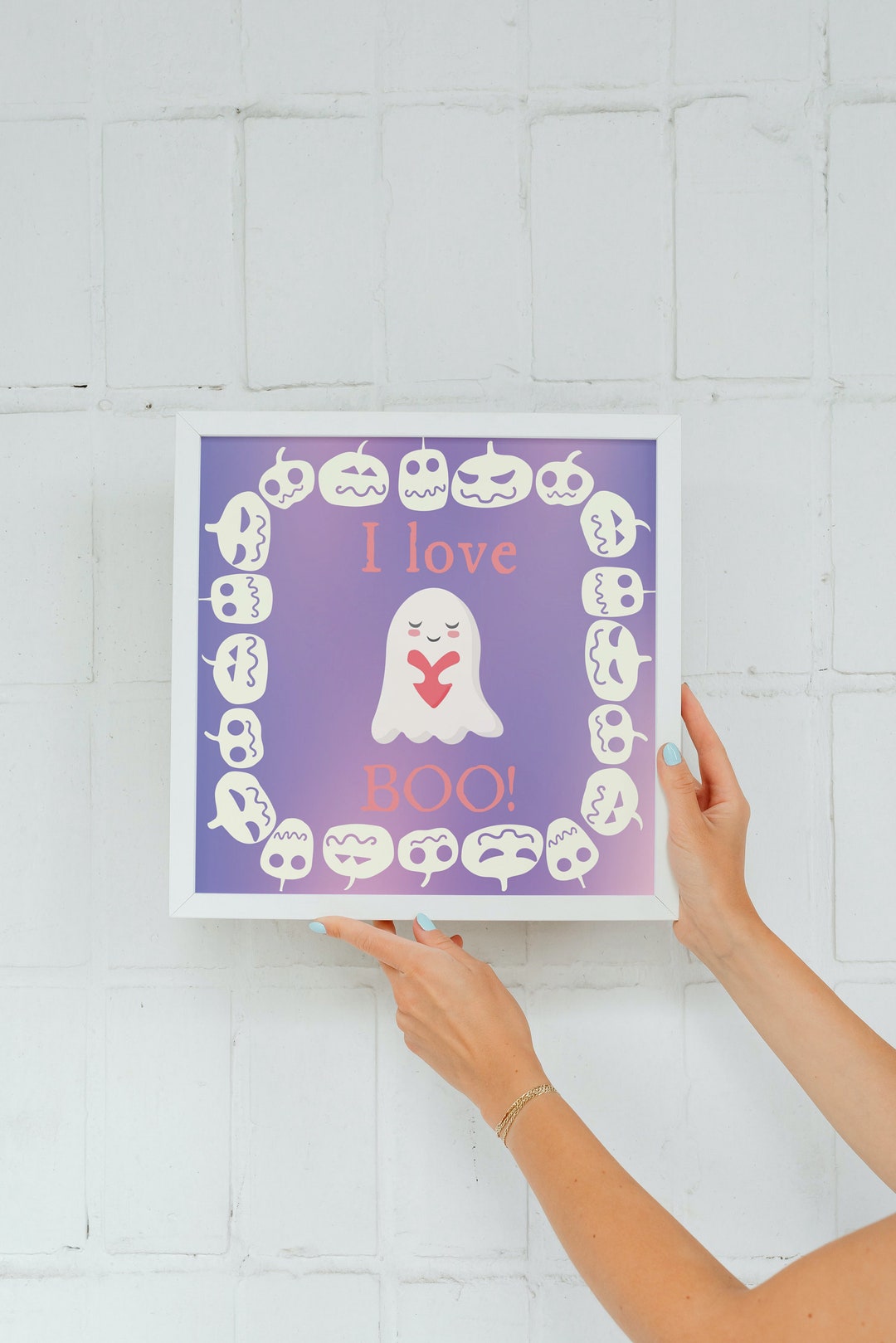I Love BOO! Cute Ghost Halloween Digital Print Printable Kids Decor ...