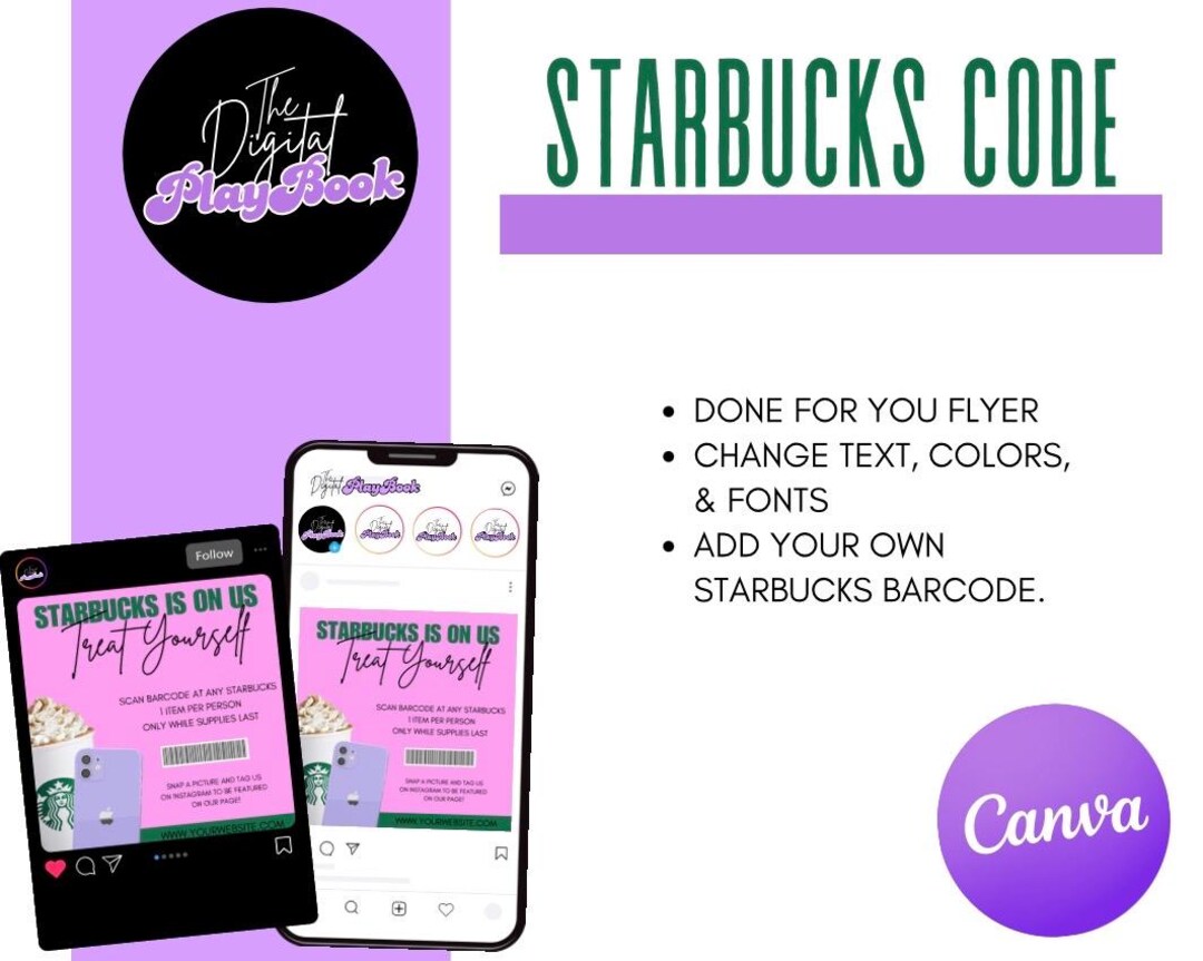 Starbucks Barcode Flyer - Etsy