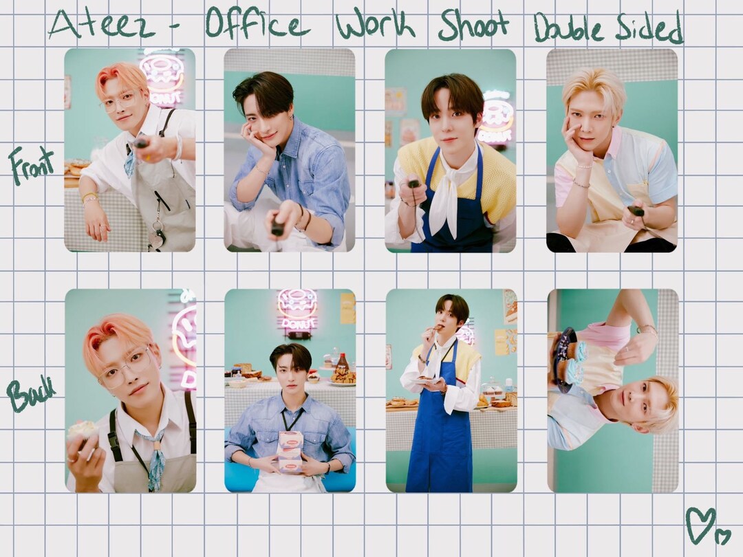 ATEEZ Oficce Work Shoot Double Sided Photocards - Etsy