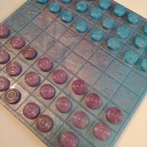 Epoxy Resin Checker Board - Etsy