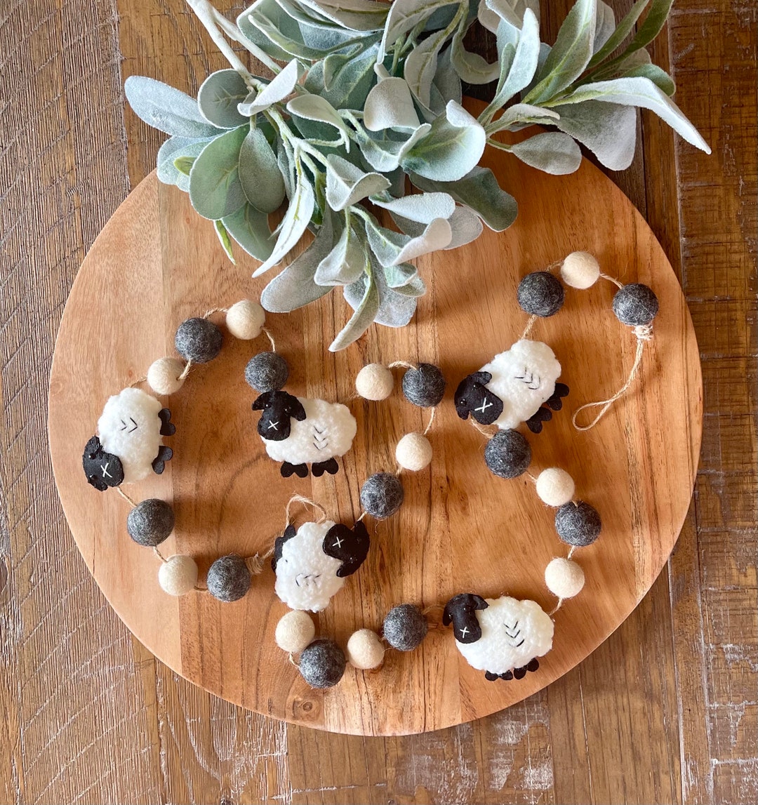 Farm Style Garland Sheep Garland Farmhouse Decor Wool Garland Farm ...