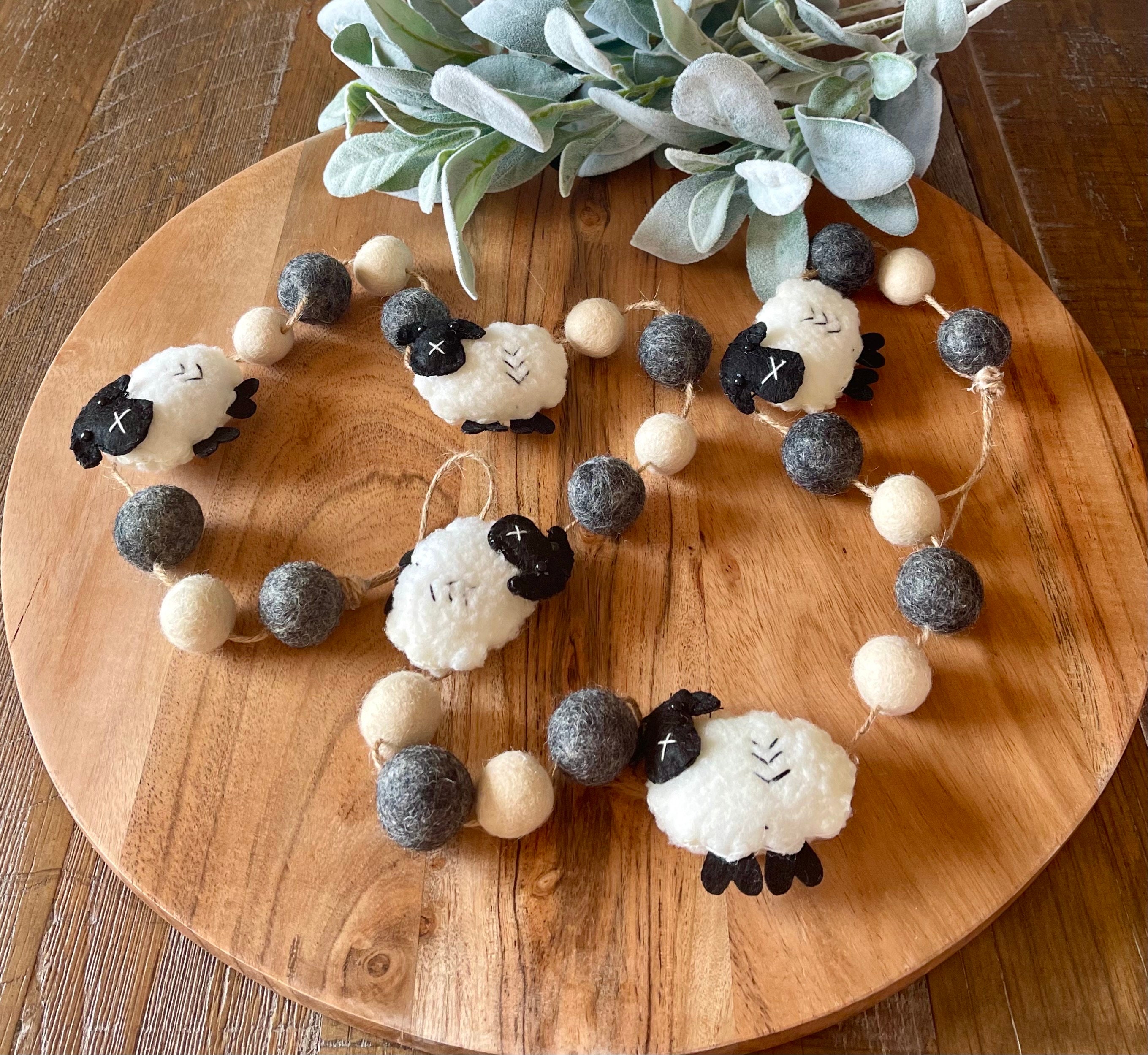 Farm Style Garland Sheep Garland Farmhouse Decor Wool Garland Farm ...