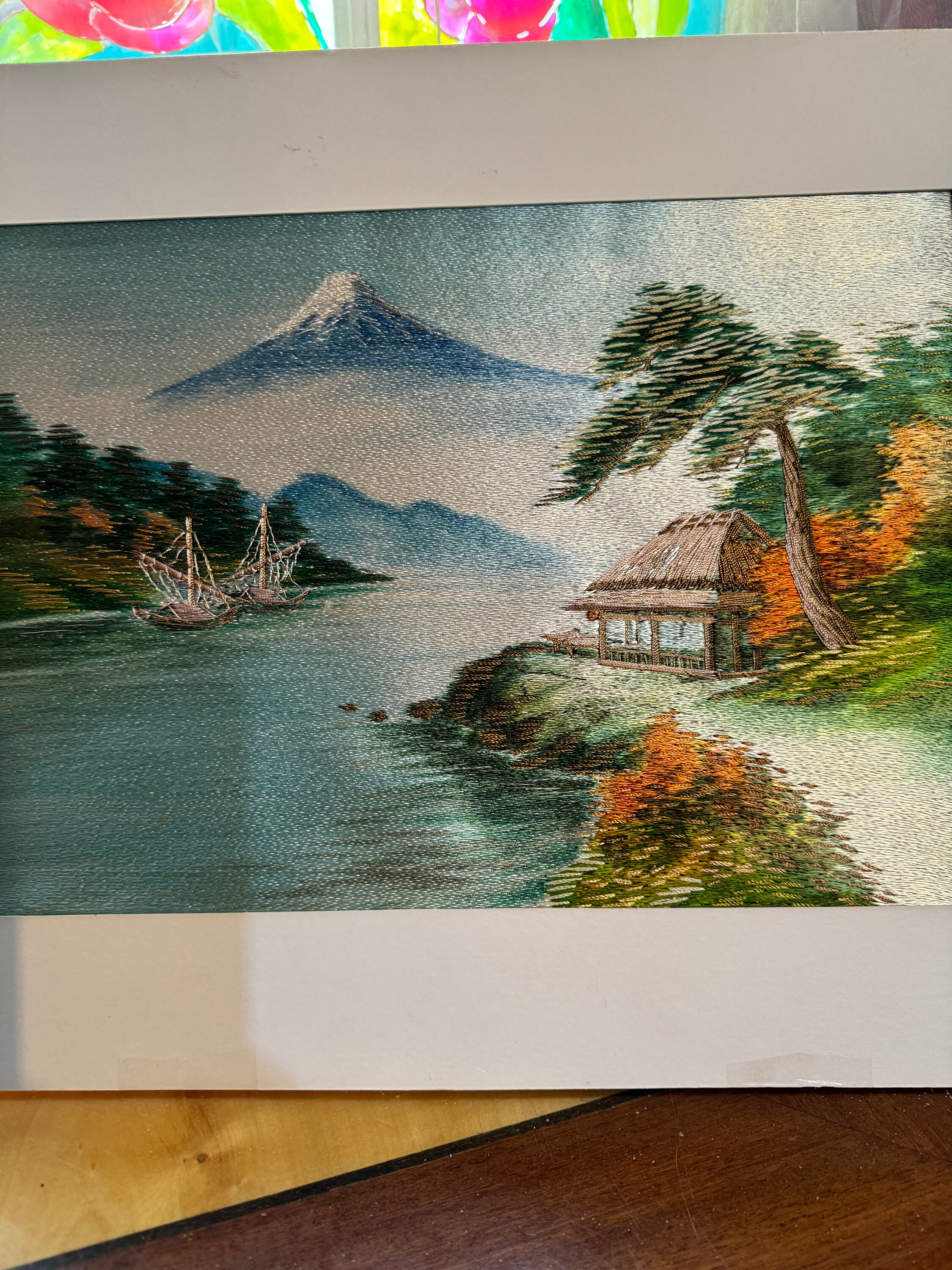 Japanese Silk Embroidery Mount Fuji Japan 35x24.5cm - Etsy