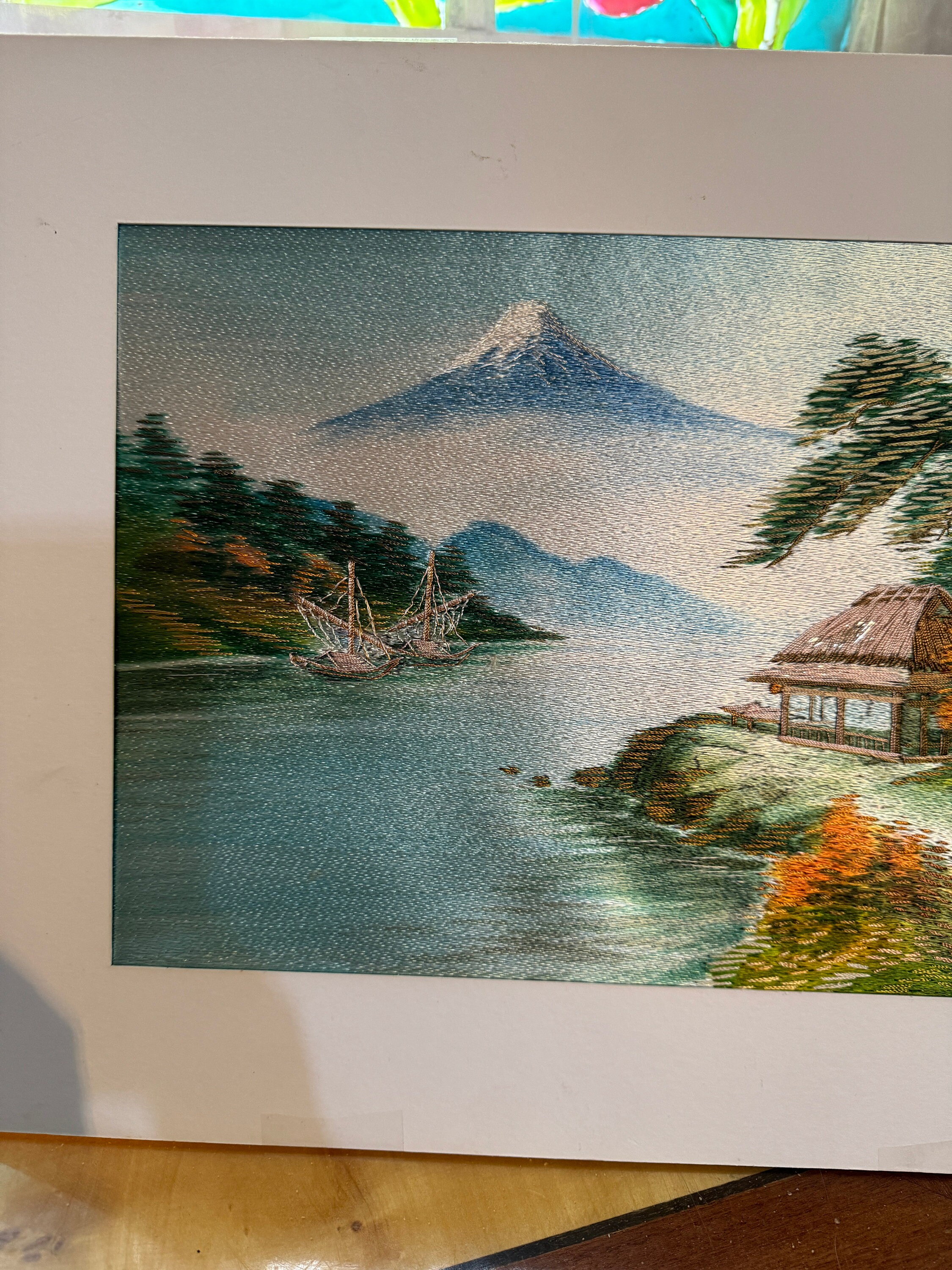 Japanese Silk Embroidery Mount Fuji Japan 35x24.5cm - Etsy
