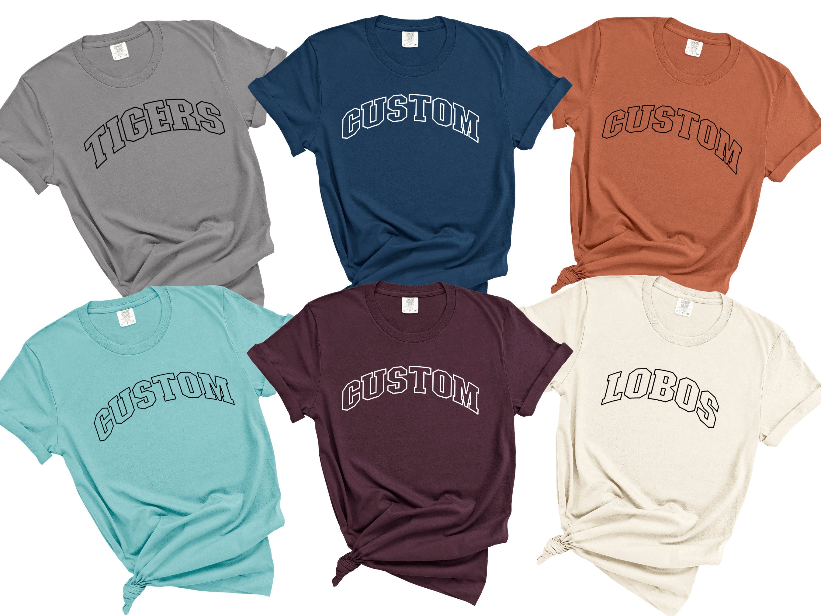 Custom School Pride Shirt, Custom Comfort Colors Shirt, Custom Mascot ...