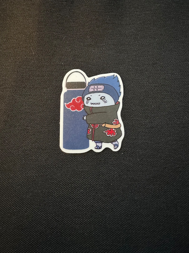 Cute Anime Sticker Holding Water Flask | Waterproof Sticker | Laptop ...