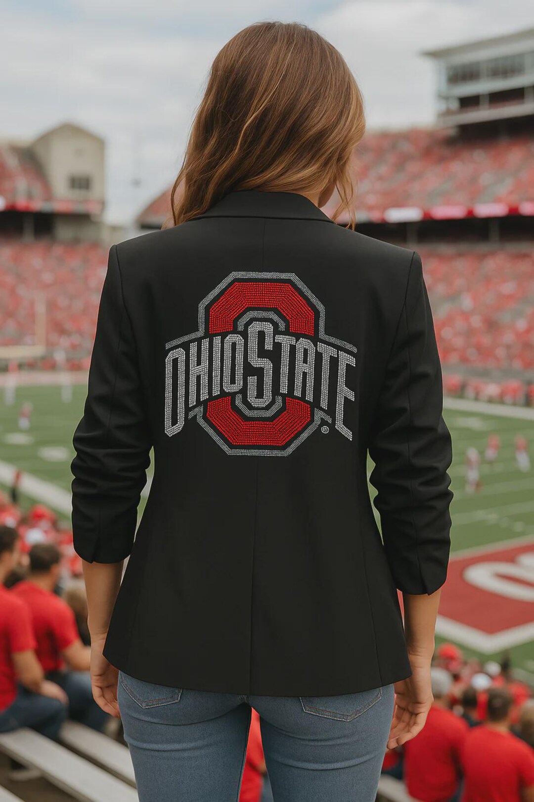 Ohio State Buckeyes Black Rhinestone Blazer | Officially Licensed Game ...