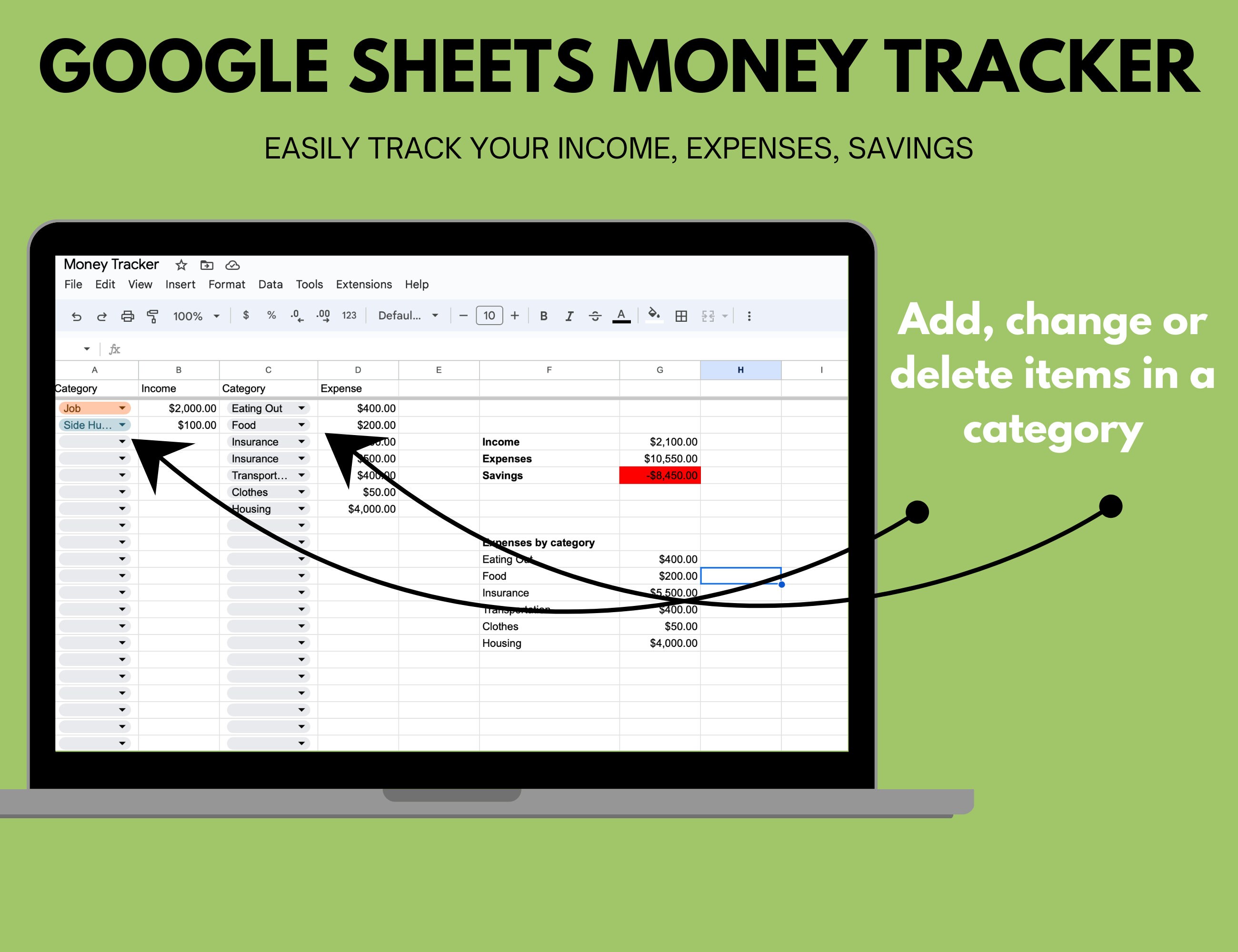 Bill Tracker Spreadsheet, Digital Google Sheets Monthly Financial ...