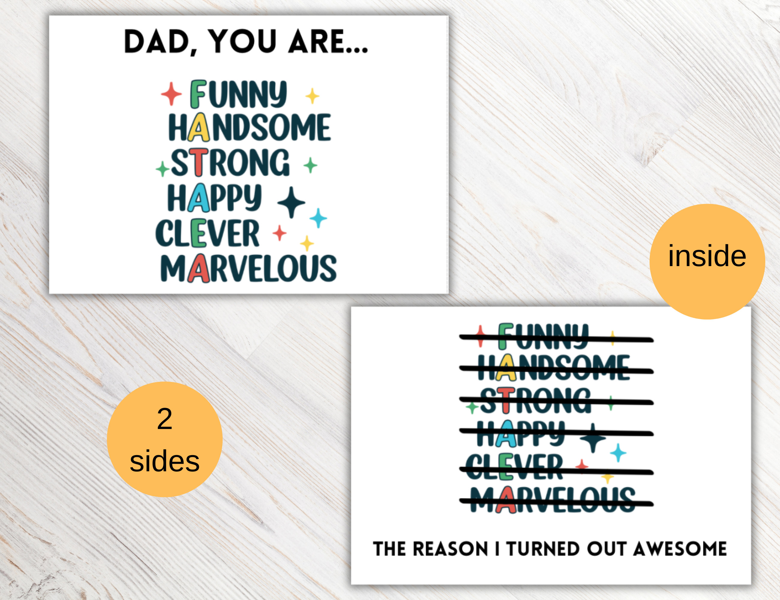 Funny Printable Father's Day Card birthday Card for Dad Instant ...