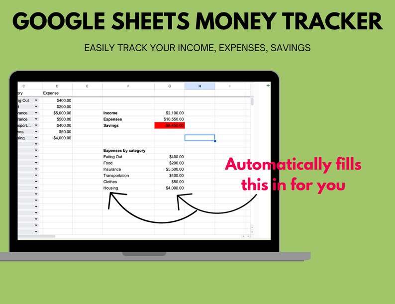 Bill Tracker Spreadsheet, Digital Google Sheets Monthly Financial ...