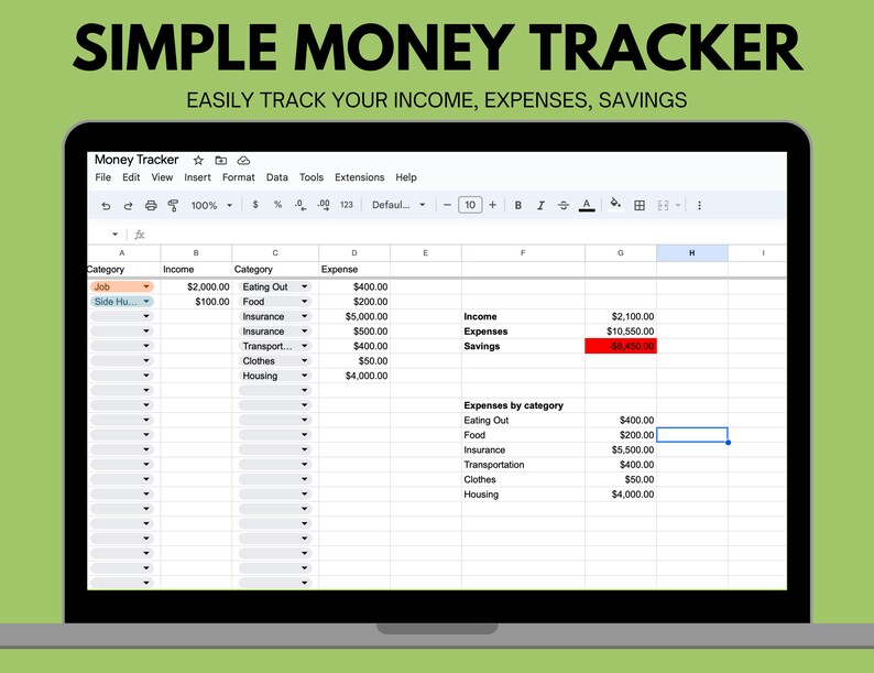 Bill Tracker Spreadsheet, Digital Google Sheets Monthly Financial Income and Savings Tracker - Etsy