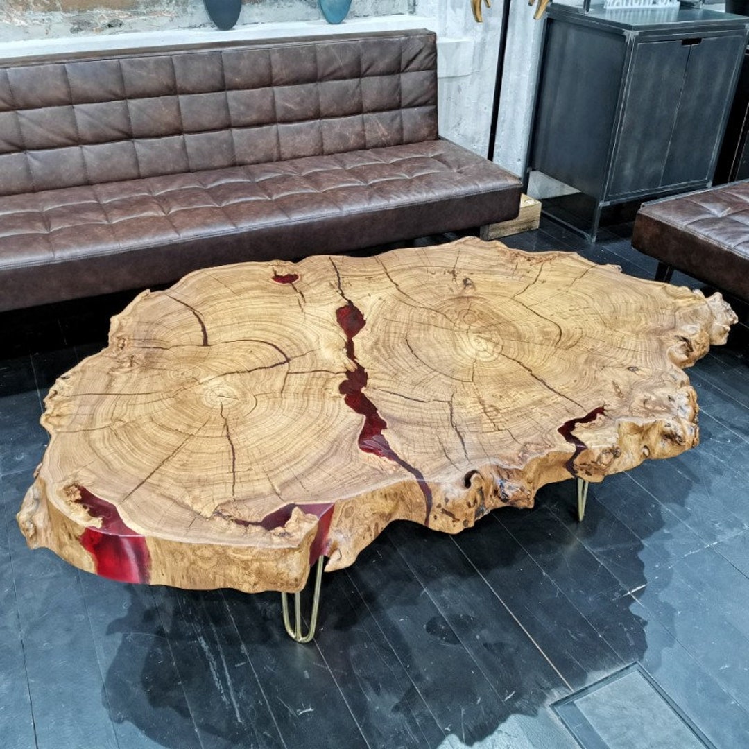 Custom Epoxy Coffee Wood Table sizes 90cm 120cm or 160cm - Etsy Canada