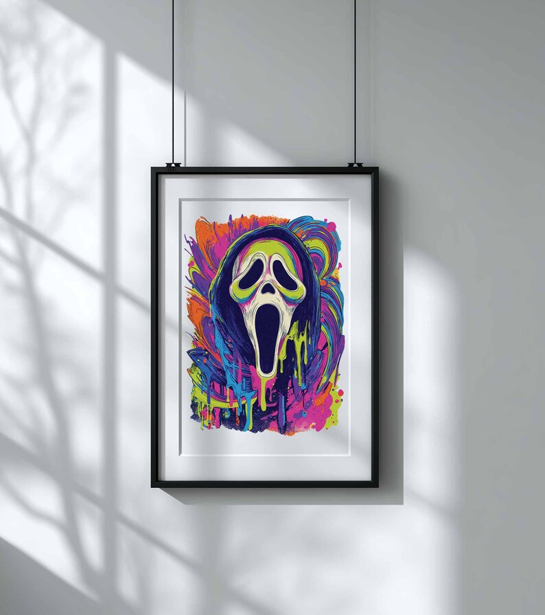 Neon Scream Mask PNG SVG | Colorful Horror Hoodie Design | Dripping ...