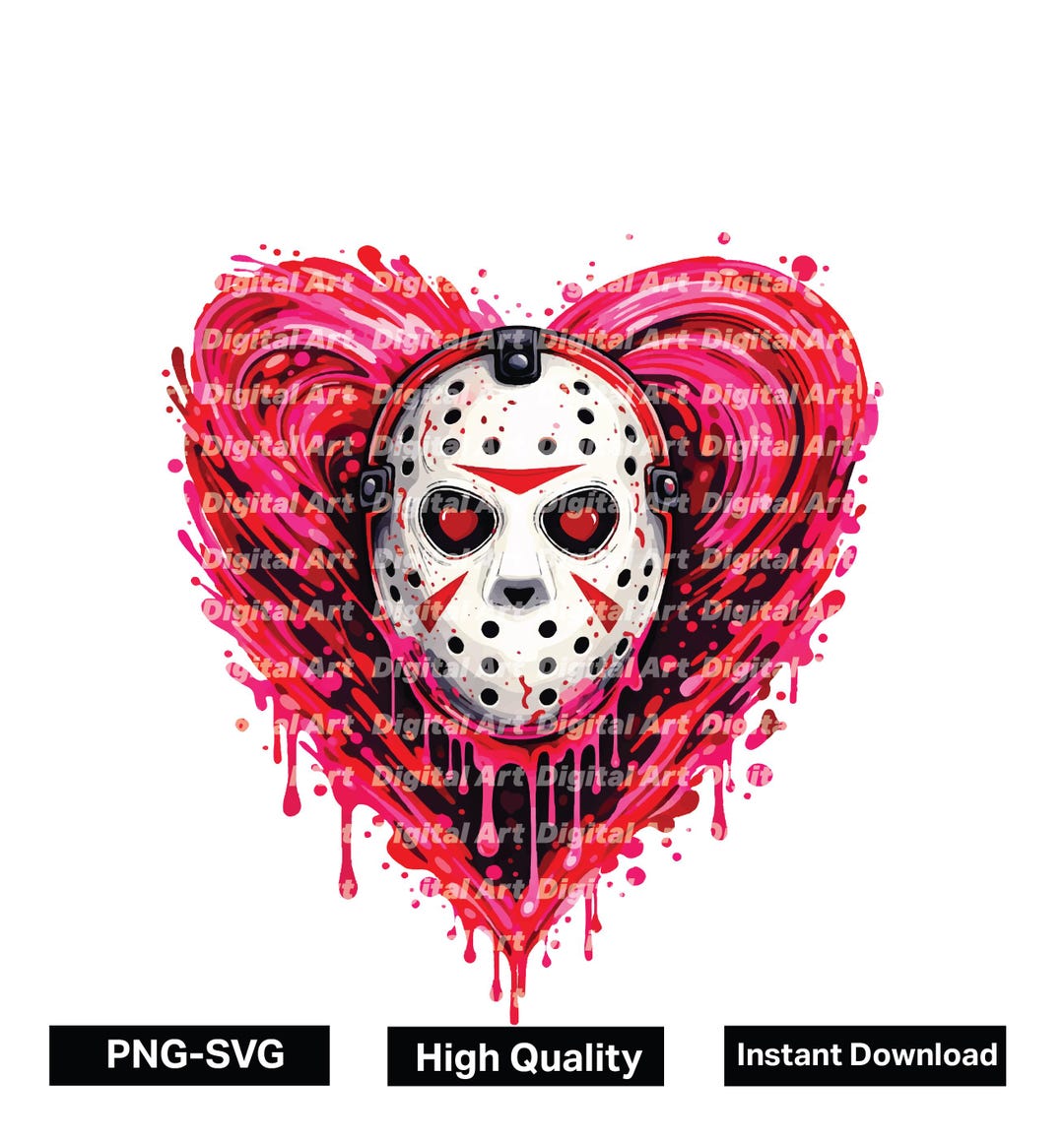 Slasher Heart Mask SVG | Gothic Valentine Horror Design (digital ...