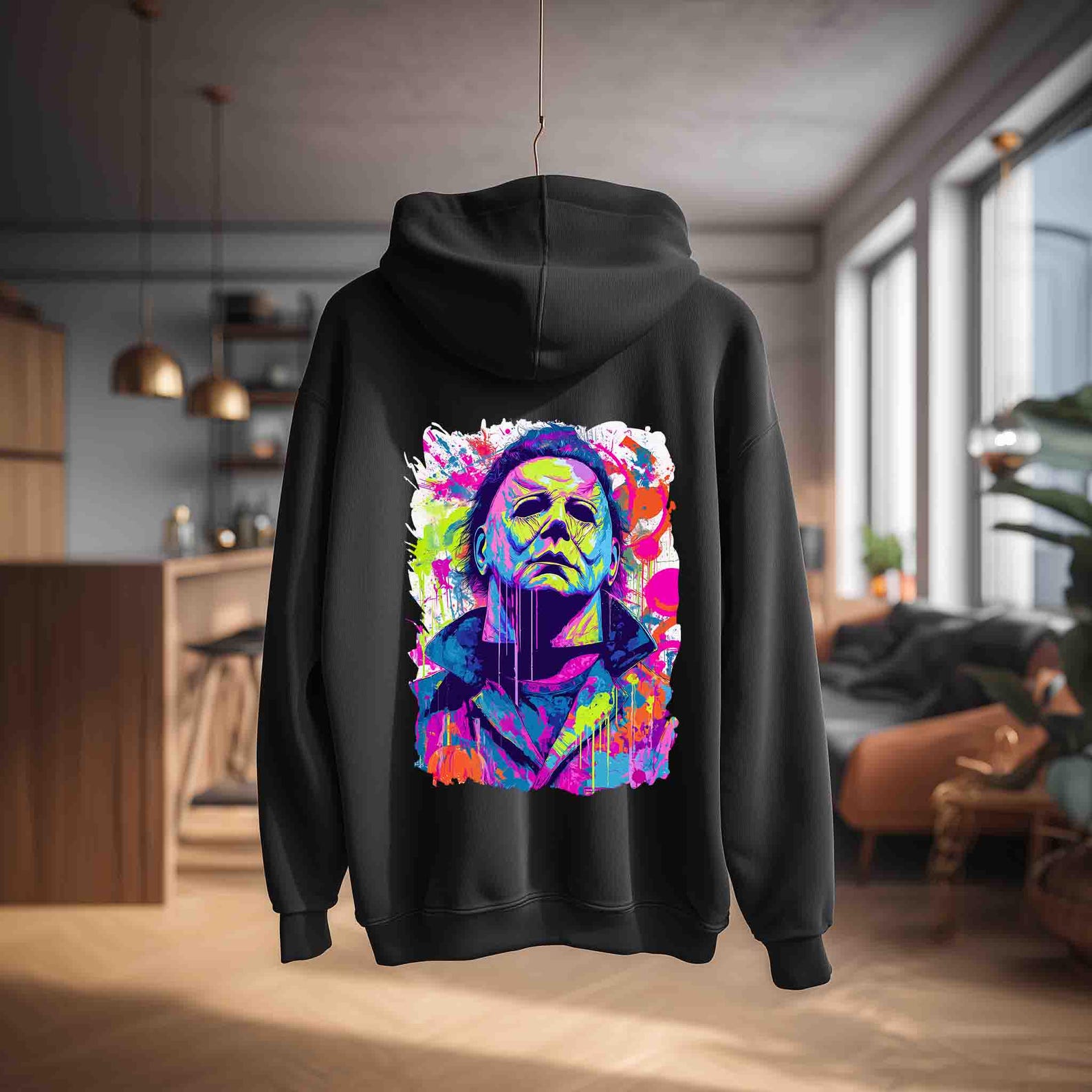 Colorful Slasher Mask PNG SVG, Neon Horror Wall Art, Pop Art Style ...