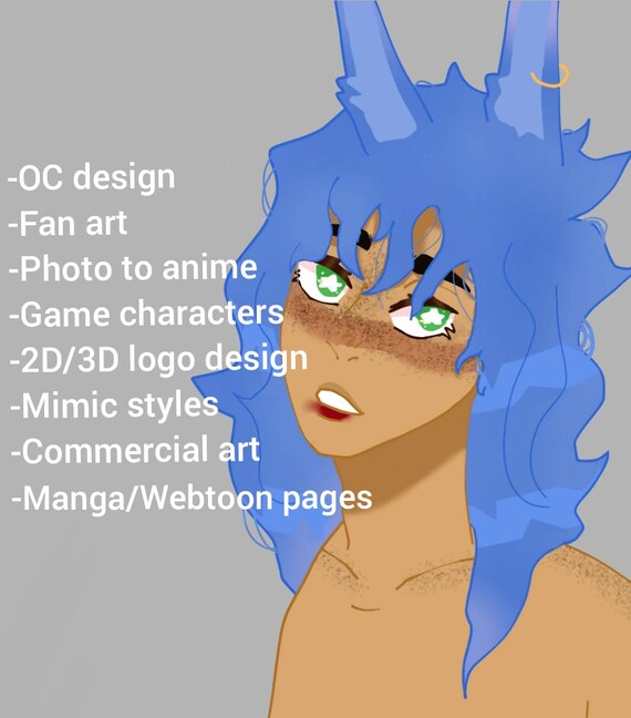 Custom Character Commission Art Anime Commission Oc Character And