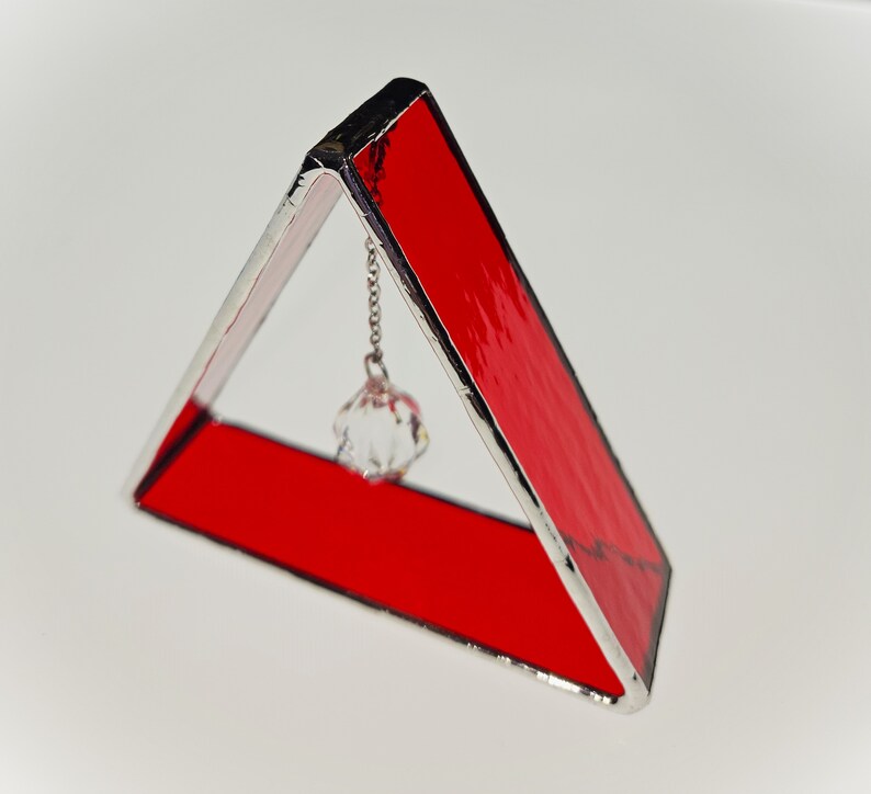 SOLD - Custom Order Available - 4 “ Red Triangle Sitter With Crystal ...