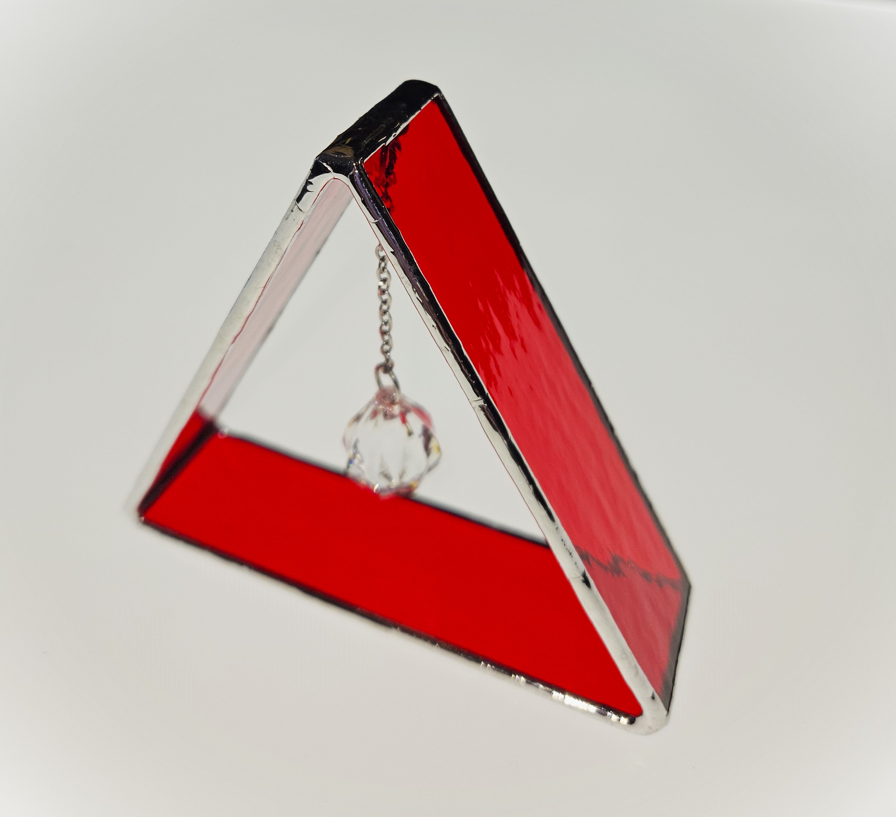 SOLD - Custom Order Available - 4 “ Red Triangle Sitter With Crystal ...