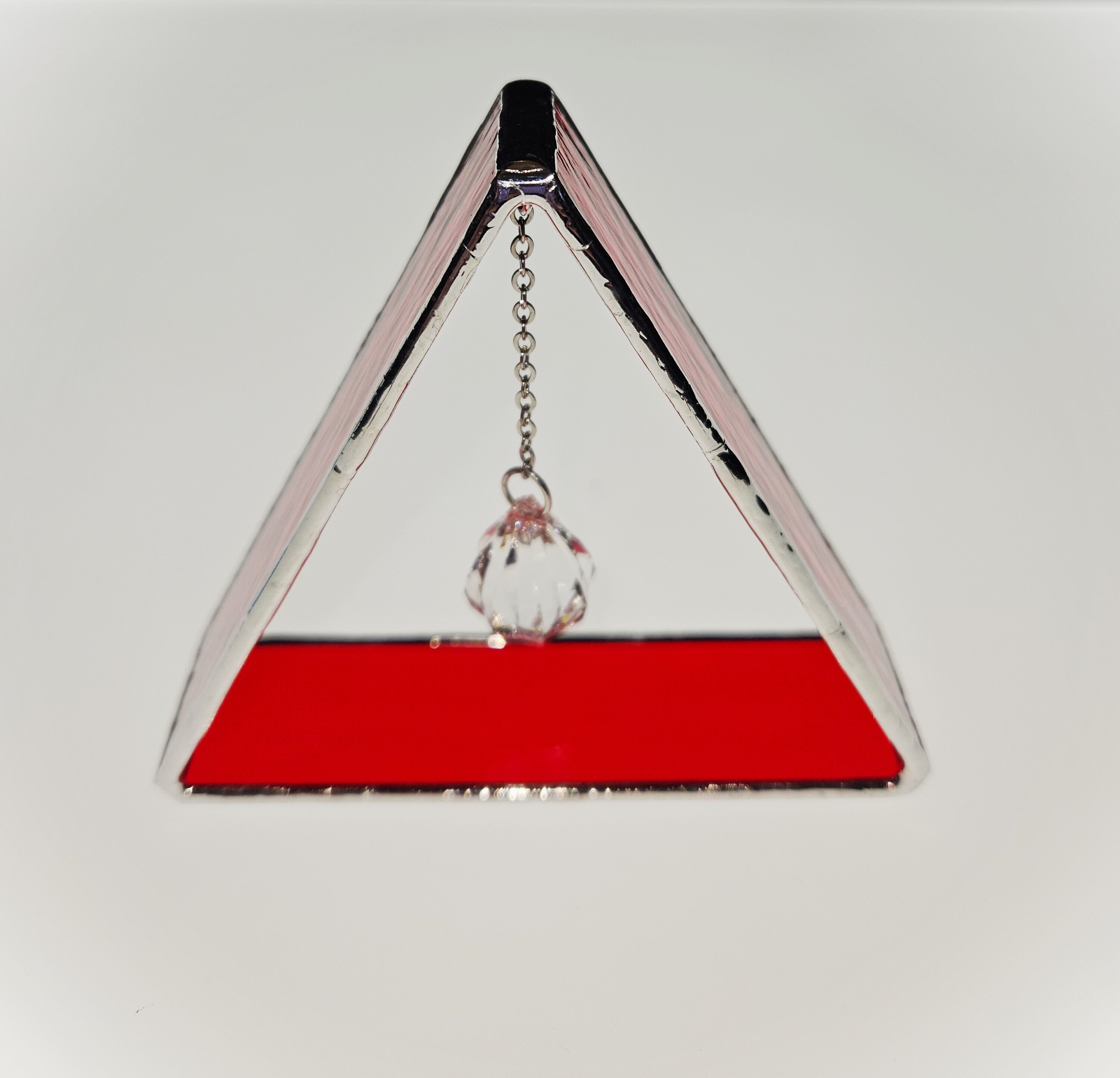SOLD - Custom Order Available - 4 “ Red Triangle Sitter With Crystal ...