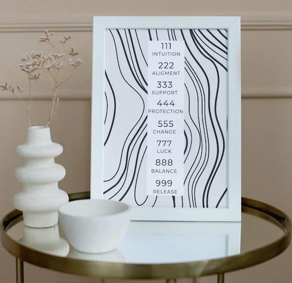 Angel Numbers Print / Angel Numbers Wall Print / Angel Numbers - Etsy