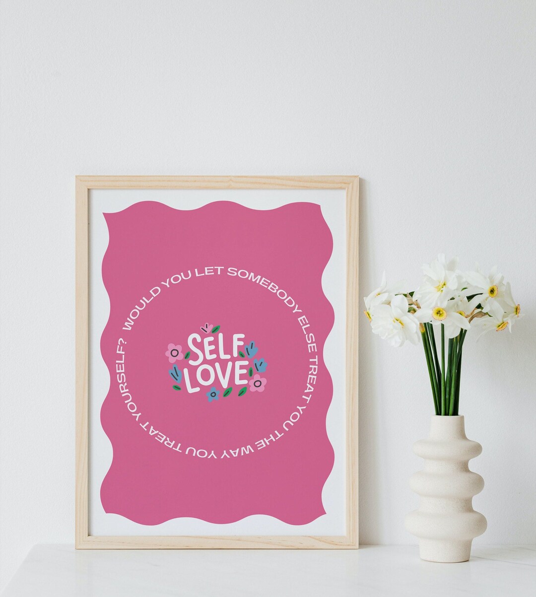 Self Love Print / Self Love Printable Art / Self Love Poster / Pink ...